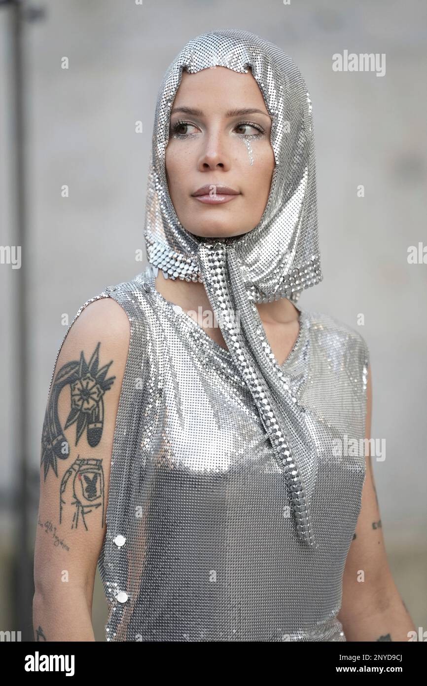Halsey poses for photographers upon arrival at the Paco Rabanne Fall ...