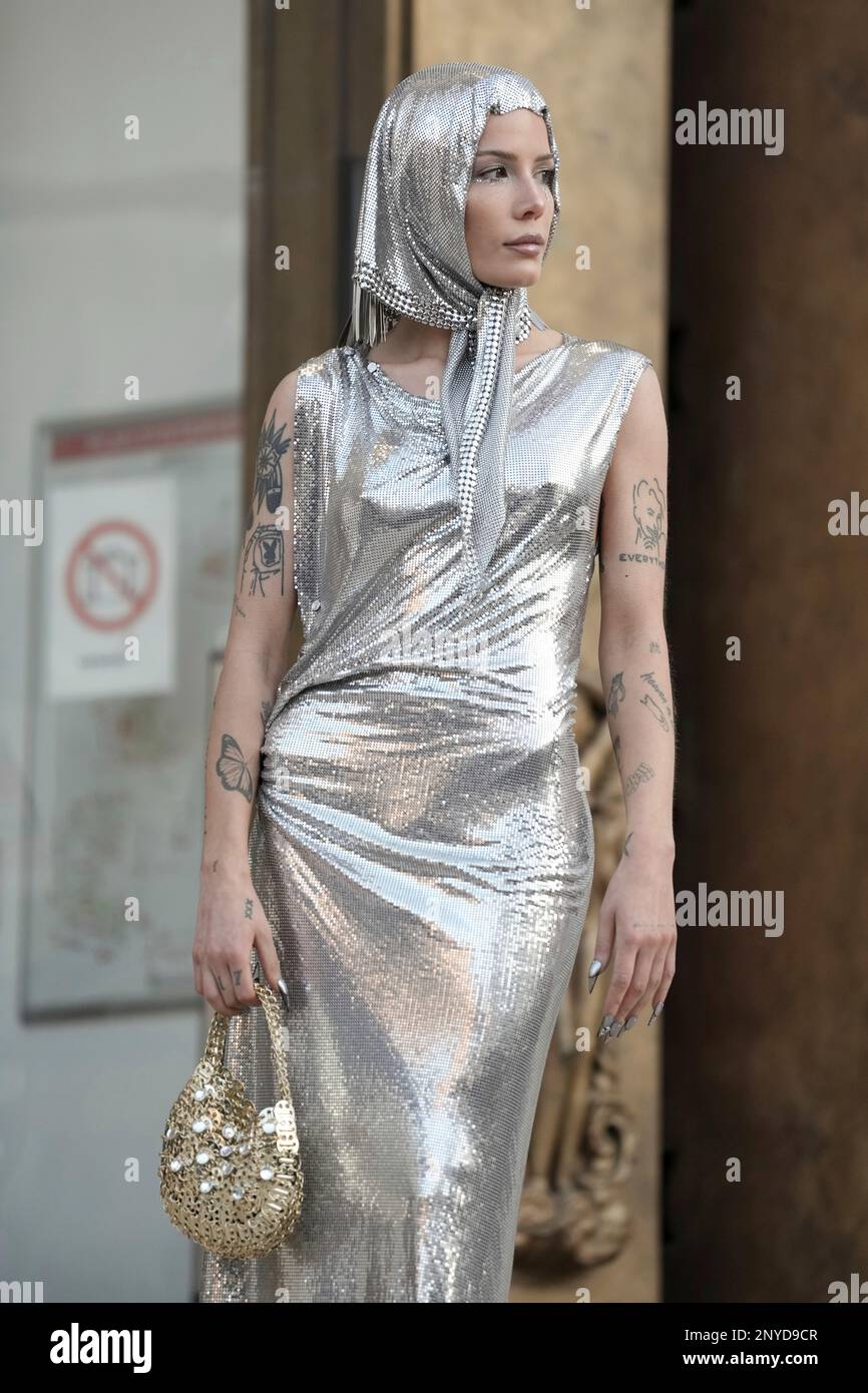 Halsey poses for photographers upon arrival at the Paco Rabanne Fall ...