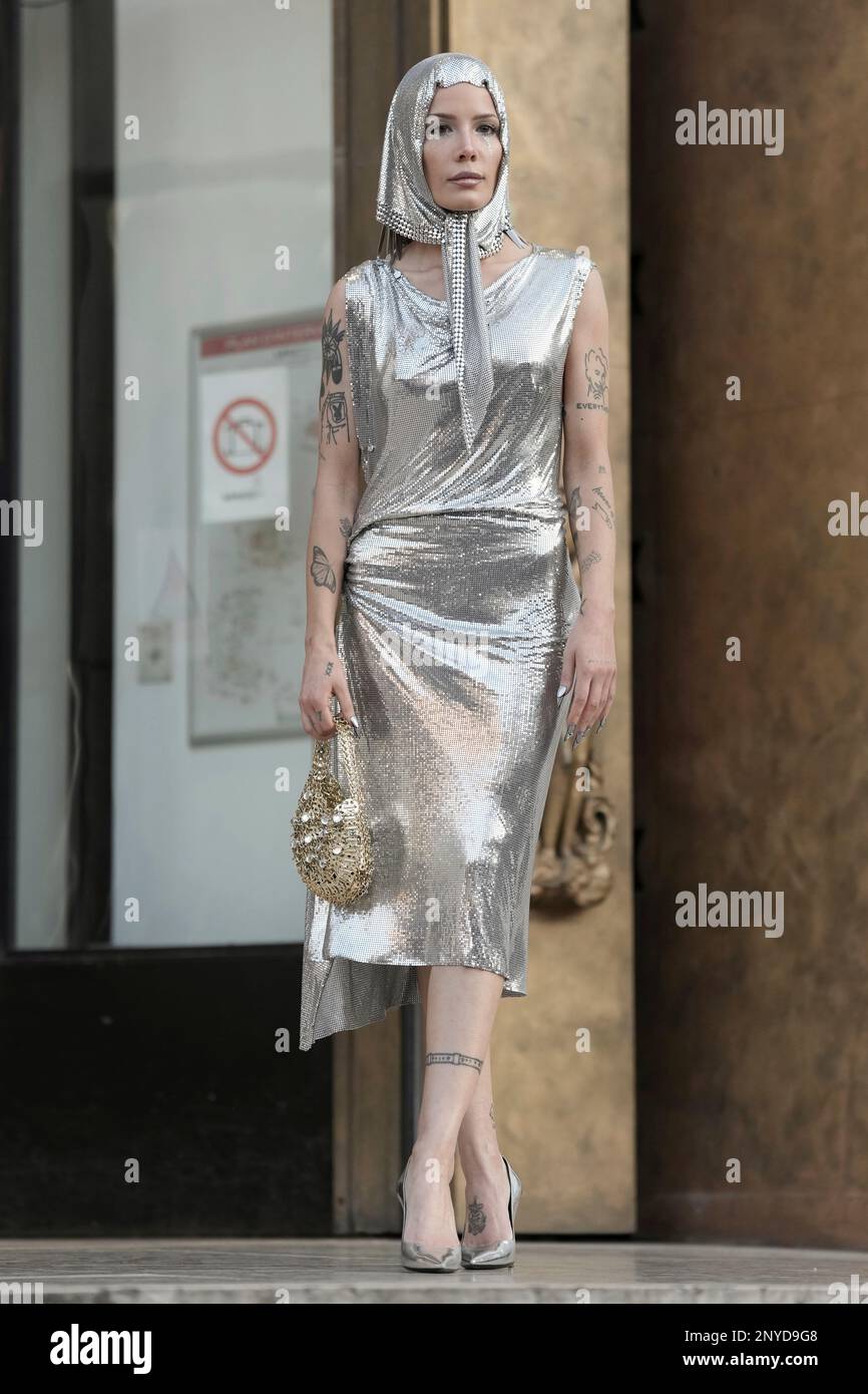 Halsey poses for photographers upon arrival at the Paco Rabanne Fall ...
