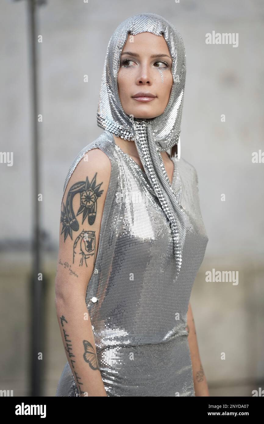 Halsey poses for photographers upon arrival at the Paco Rabanne Fall ...