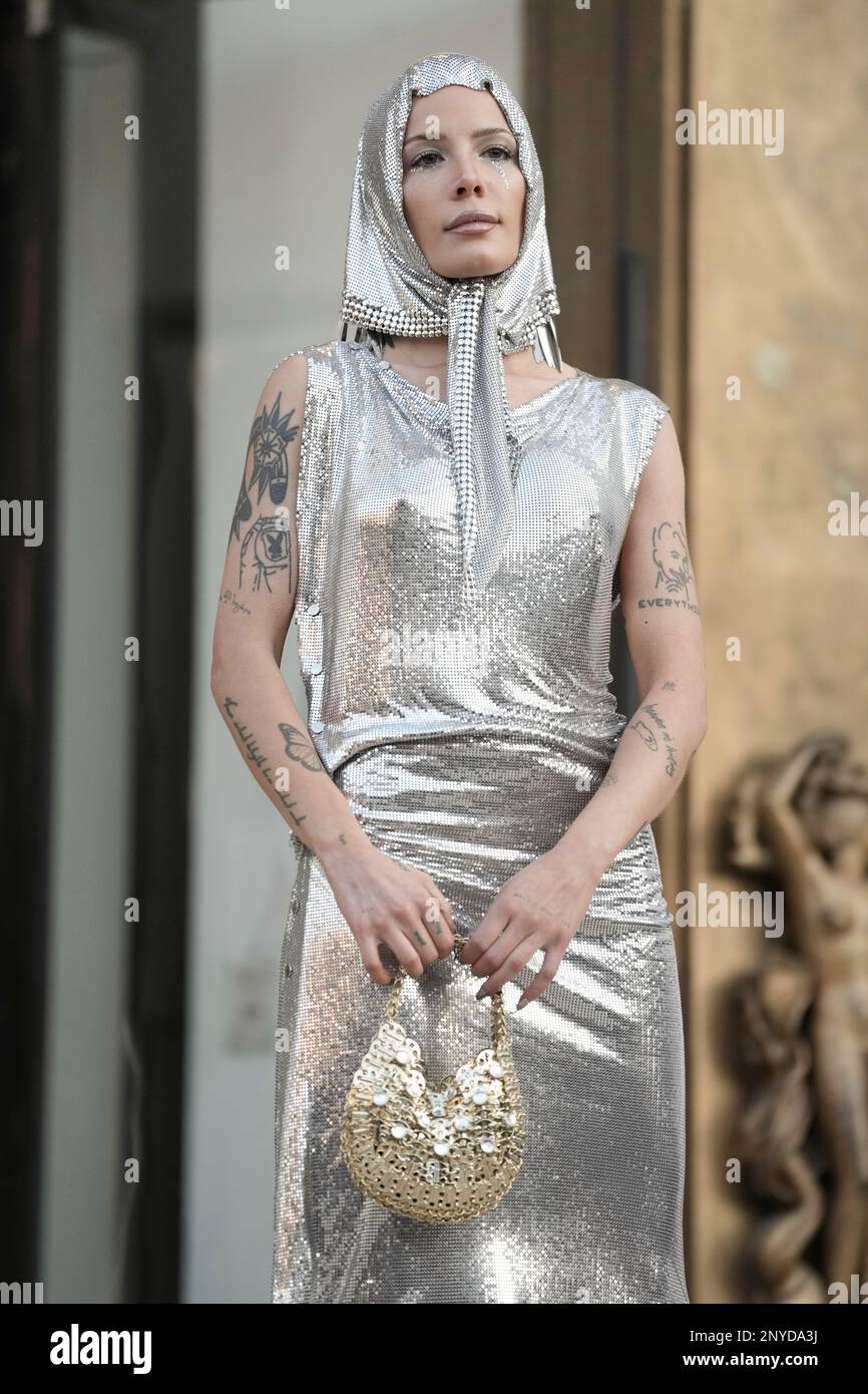 Halsey poses for photographers upon arrival at the Paco Rabanne Fall ...