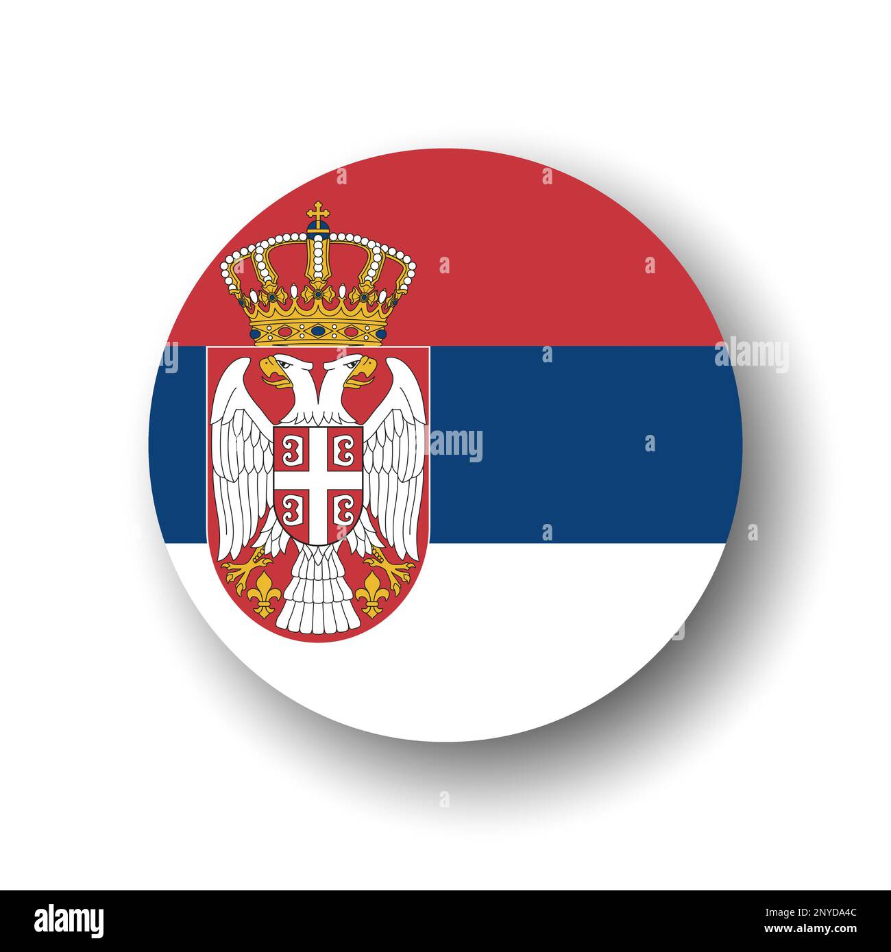 Serbia flag - flat vector circle icon or badge with dropped shadow Stock Vector Image & Art - Alamy