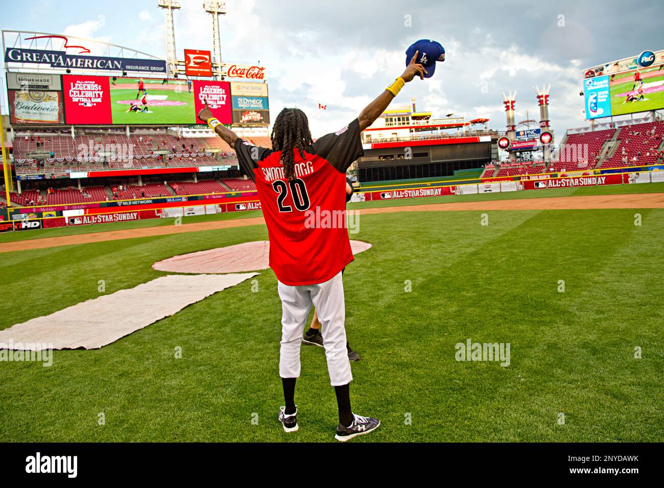 Rapper Snoop Dogg at the MLB All-Star Legends and Celebrity Softball ...