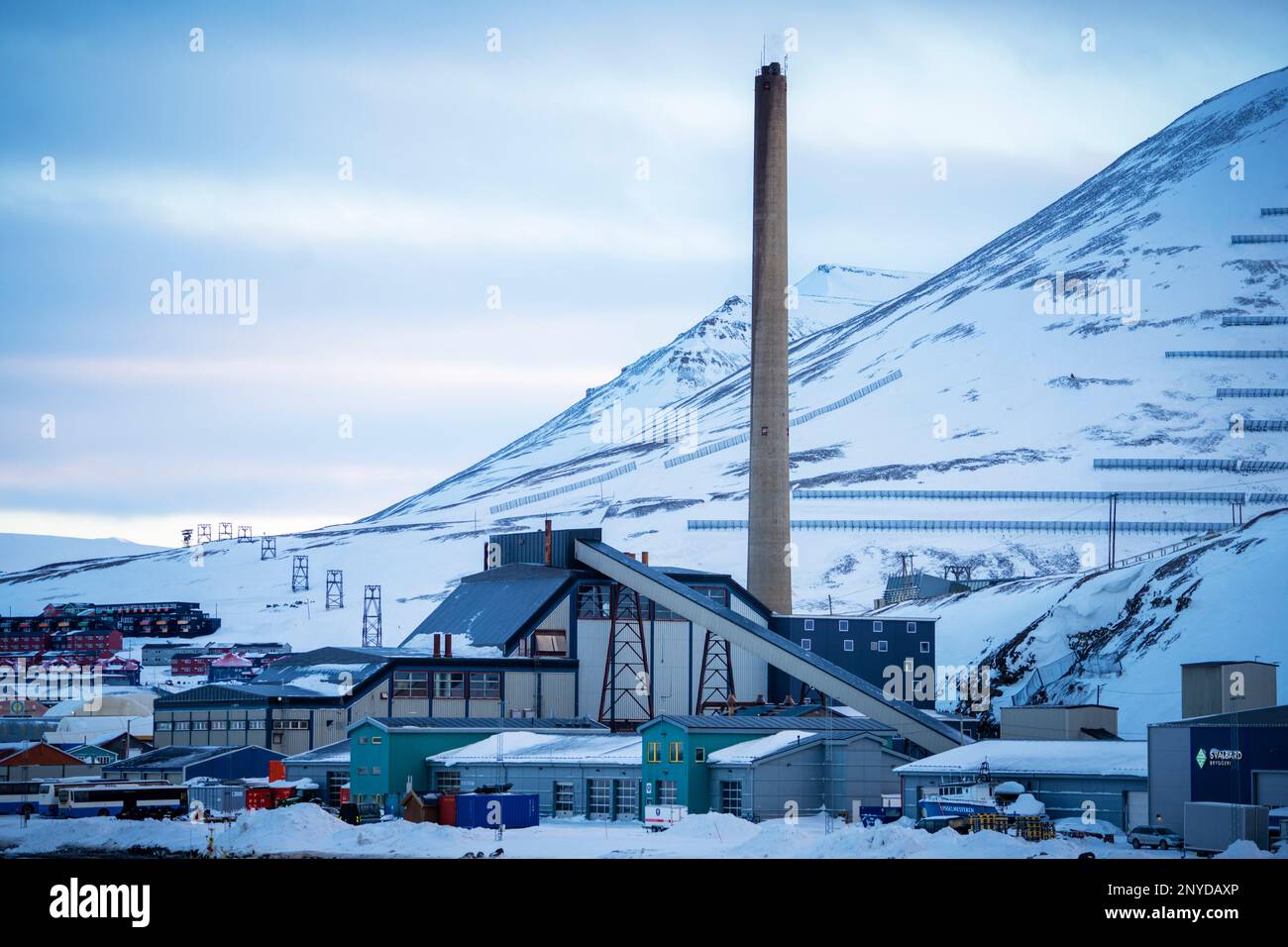 Longyearbyen 20230301.The coal-fired power plant in Longyearbyen on ...