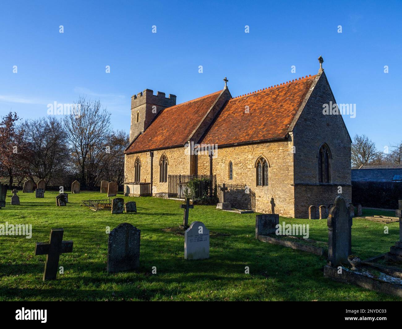 The parish church of St Mary in the village of Cold Brayfield ...