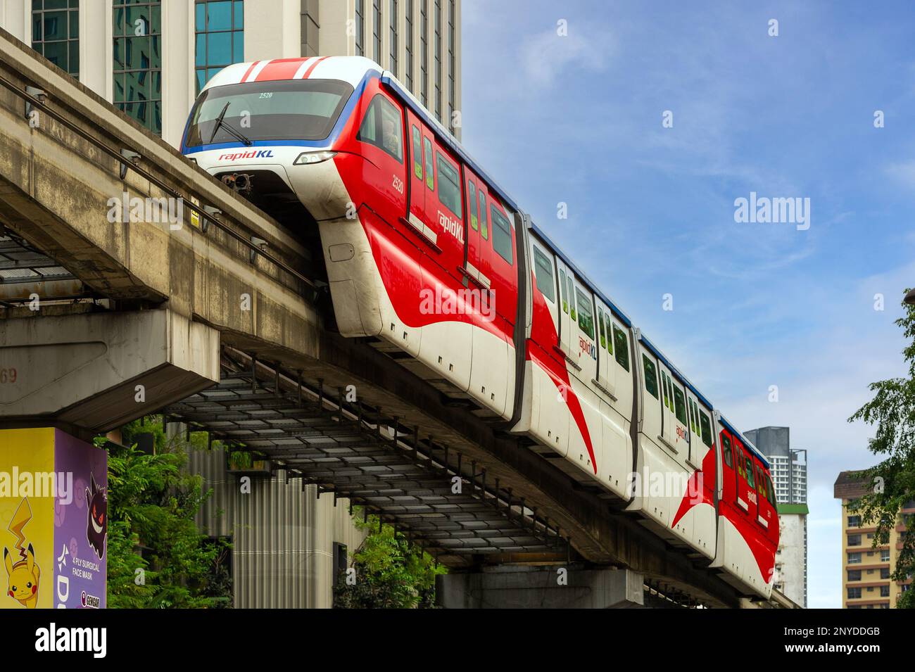 The Kuala Lumpur Monorail on a sunny day with blue skies Stock Photo ...