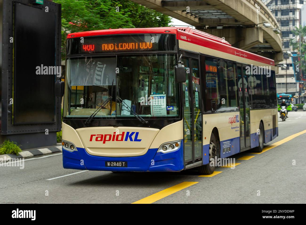 A Malaysian RapidKL bus driving along Jalan Sultan Ismail, Kuala Lumpur ...