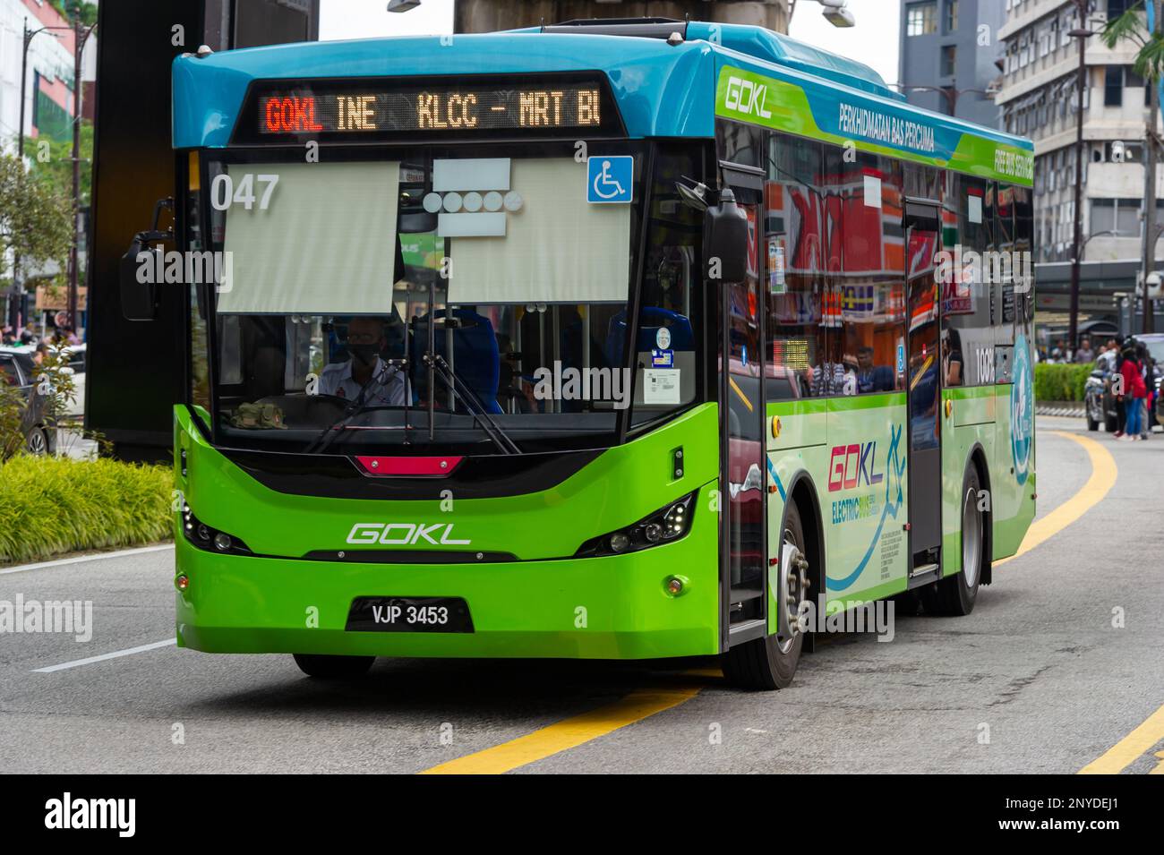 The free GoKL electric bus in Kuala Lumpur, Malaysia Stock Photo - Alamy