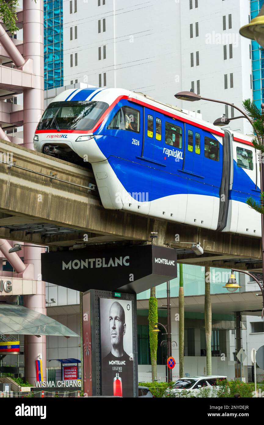 The Kuala Lumpur Monorail on a sunny day with blue skies Stock Photo ...