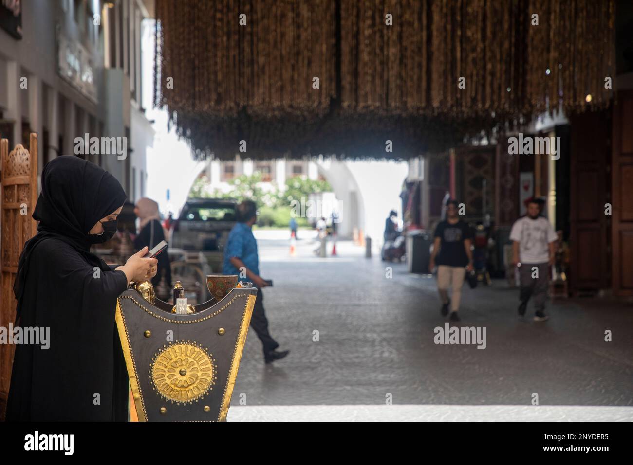 View of the Bab al Bahrain souq in Manama, the Kingdom of Bahrain ...