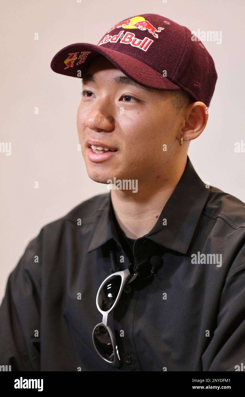 Rim Nakamura, a Japanese freestyle BMX rider, attends an interview in ...