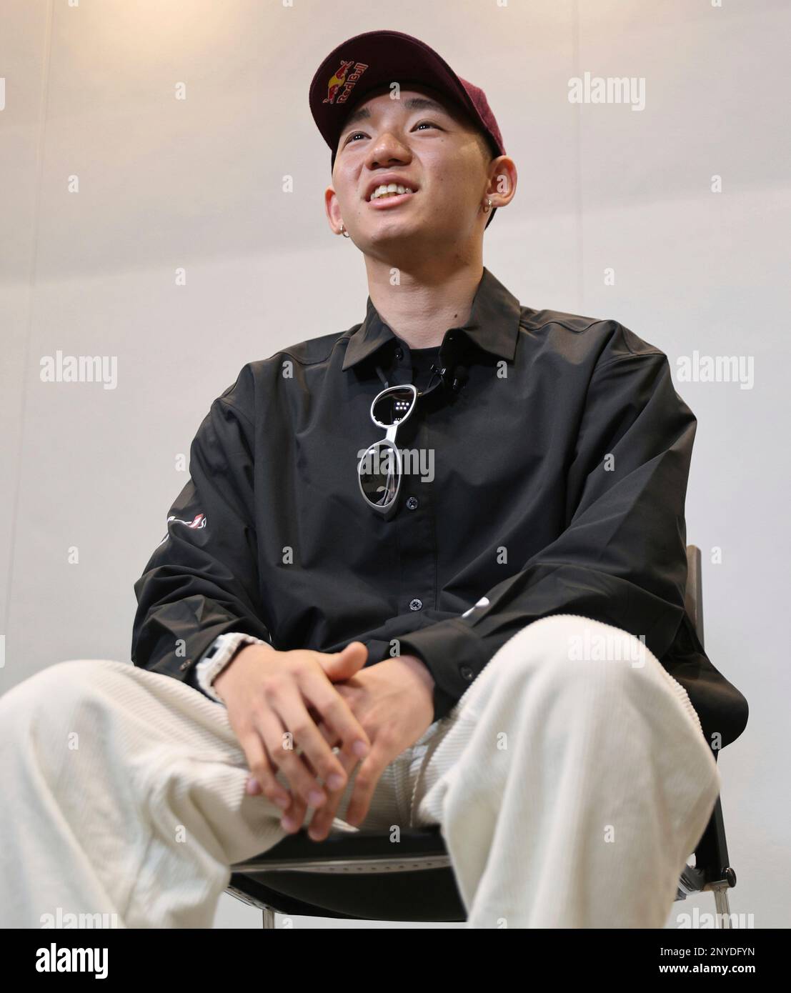 Rim Nakamura, a Japanese freestyle BMX rider, attends an interview in ...