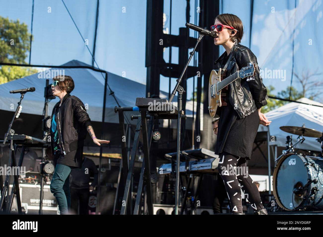 Tegan Quin and Sara Quin of Tegan and Sara perform at Riot Fest on Sept ...