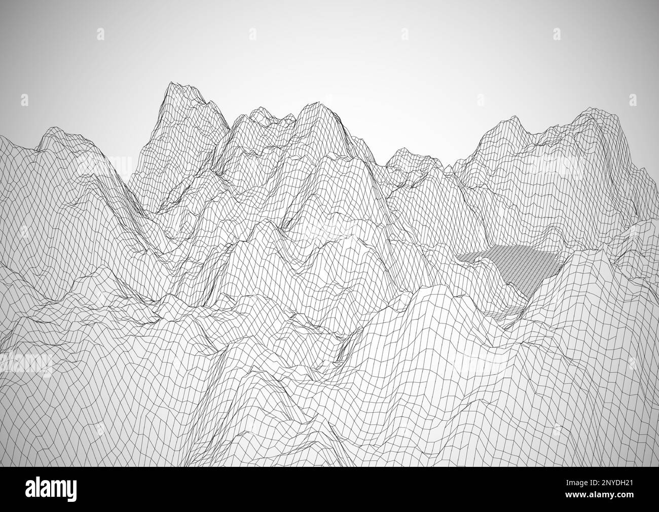 Detailed wireframe landscape on a gradient background Stock Vector ...