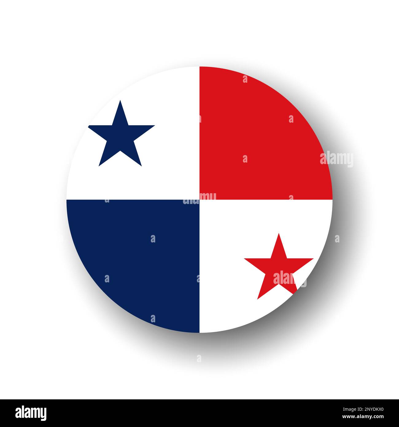 Panama flag - flat vector circle icon or badge with dropped shadow ...