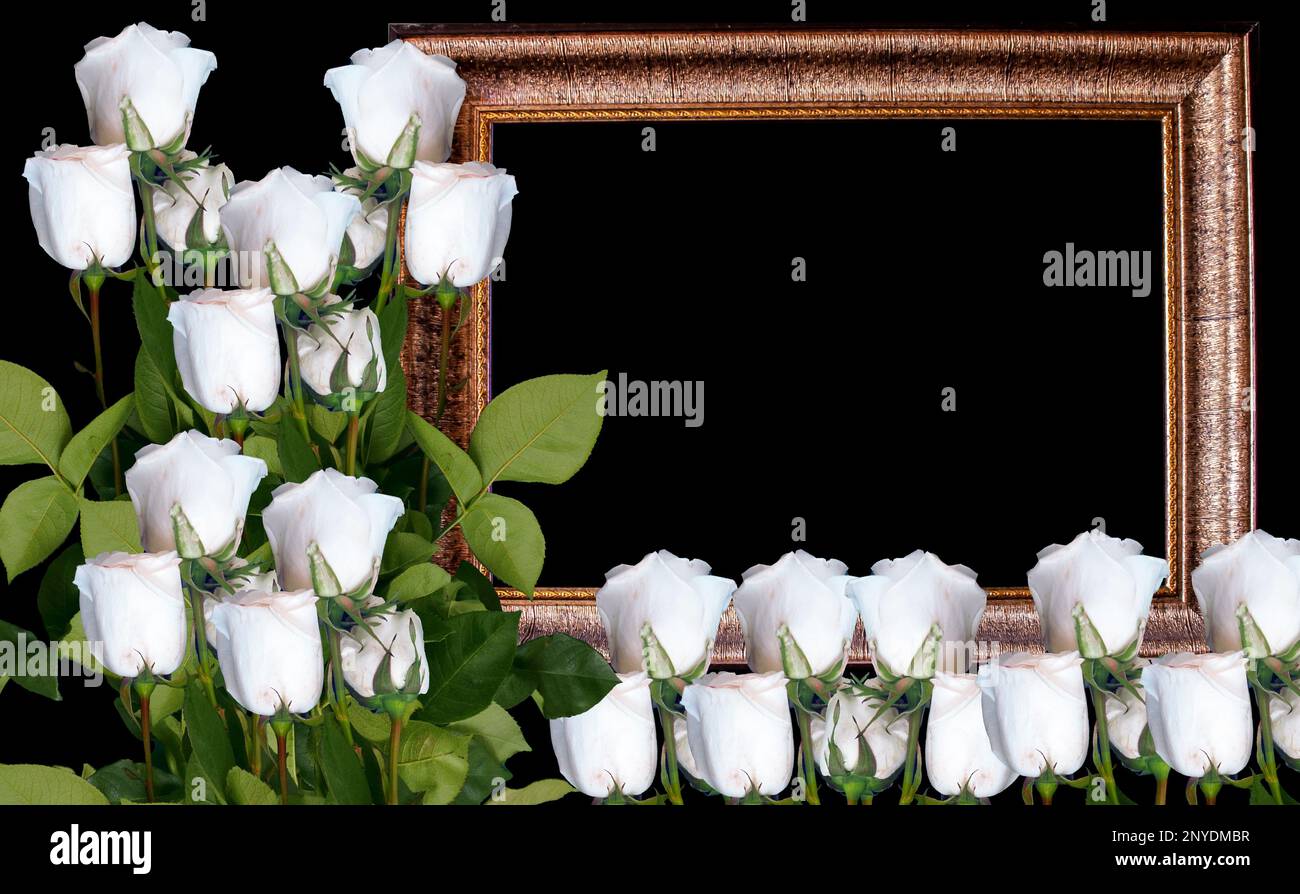 Funeral or wake invitation with white roses. Can also be used as a ...