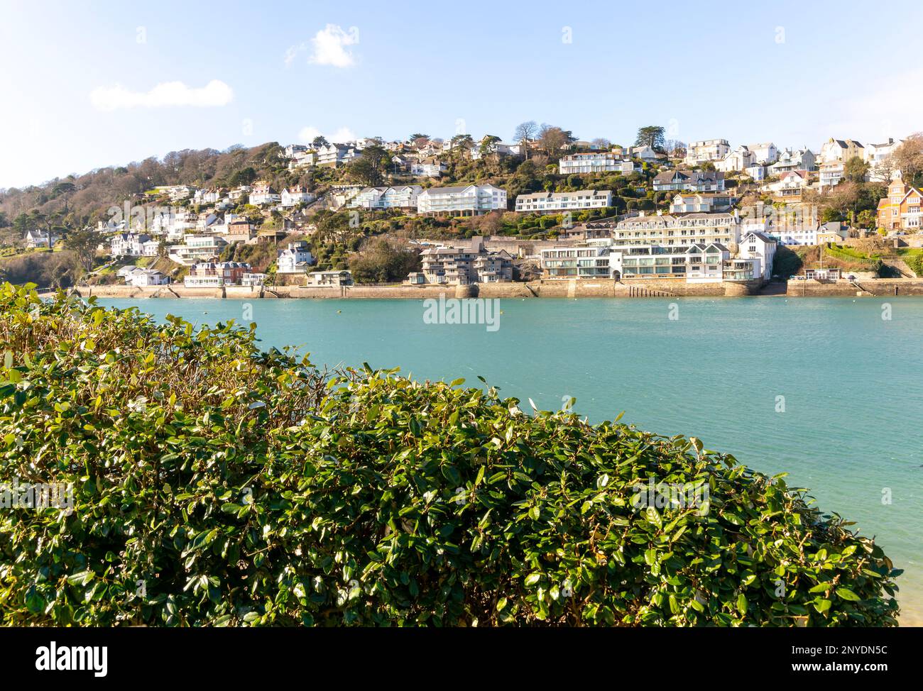 View of Salcombe, Devon, England, UK from across the estuary Stock ...