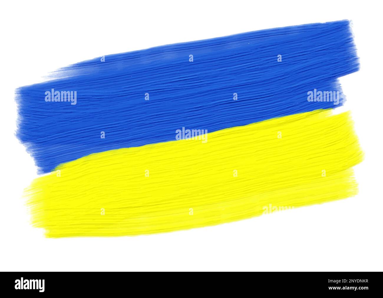 Hand painted Ukraine flag colours on white background Stock Vector ...