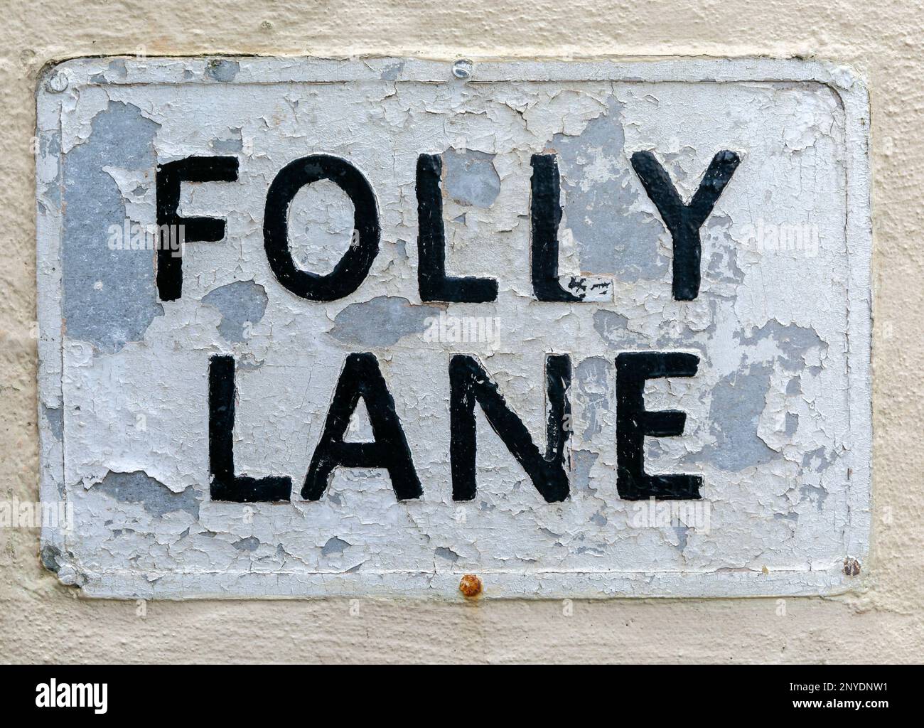 Street sign for Folly Lane, Salcombe, Devon, England, UK Stock Photo ...