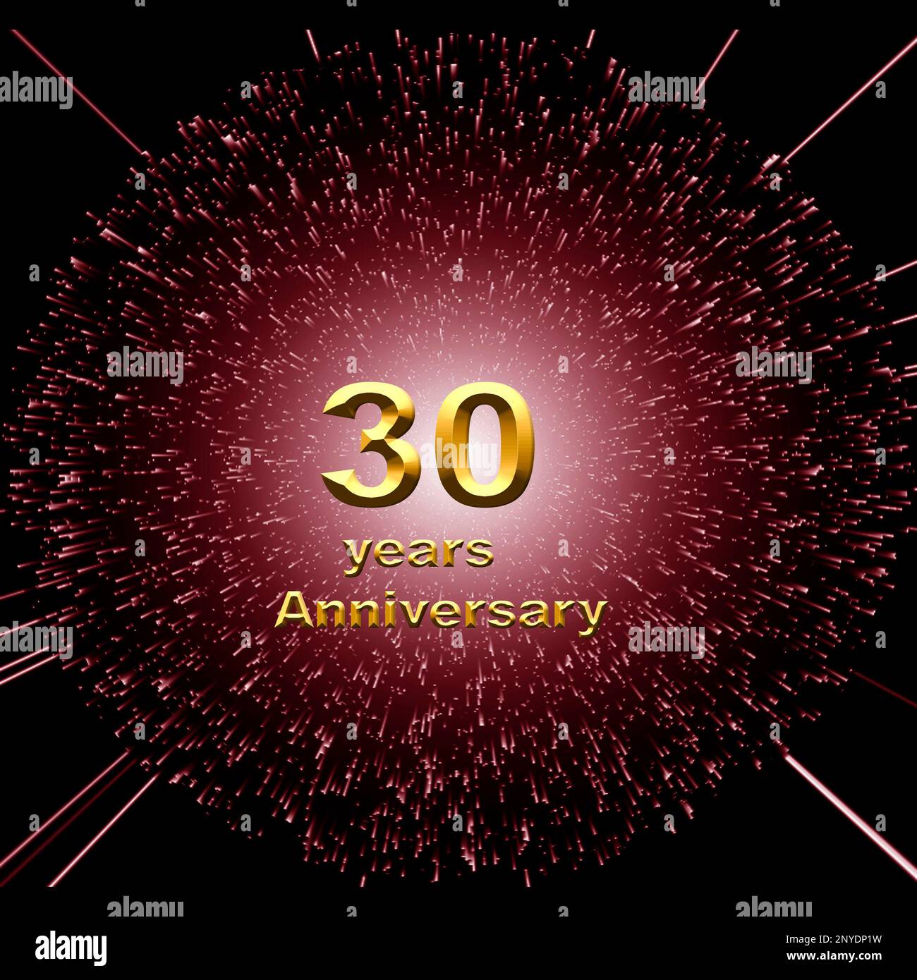 3d illustration of a 30 anniversary. golden numbers on a festive ...