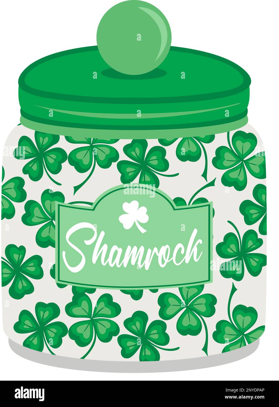 Glass jar full of four leaf clovers Stock Photo - Alamy