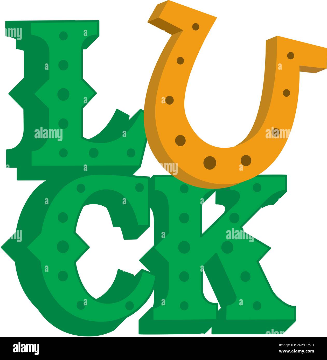 St Patrick s day luck word text logo Stock Photo - Alamy