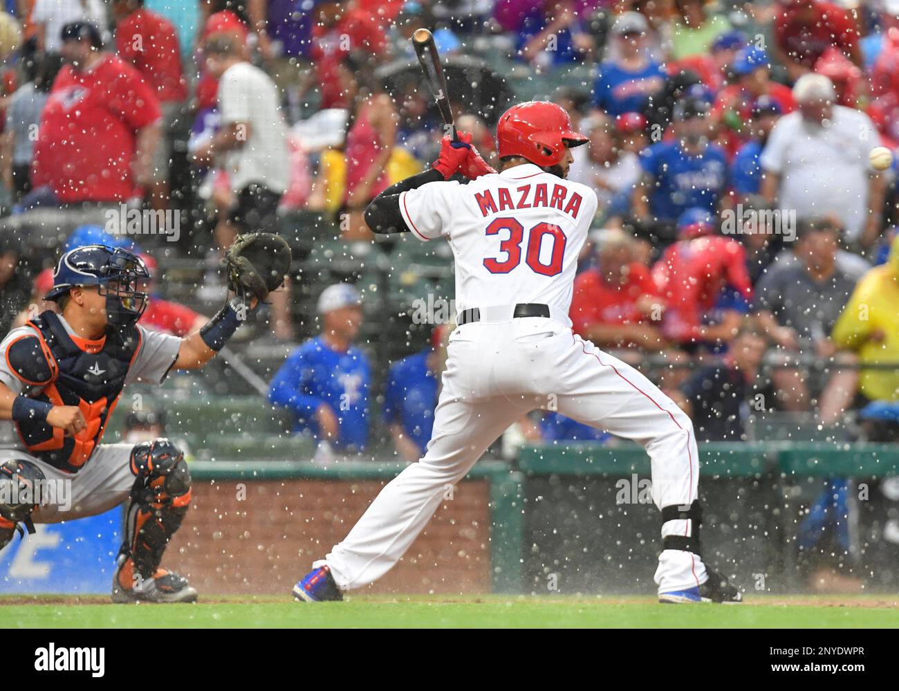 Aug 12, 2017: Texas Rangers right fielder Nomar Mazara #30 at bat ...