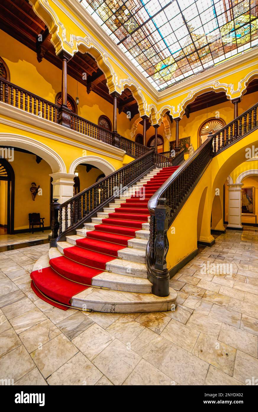 Archbishop's Palace, Sumptuous stairway and main entrance hall, Lima ...