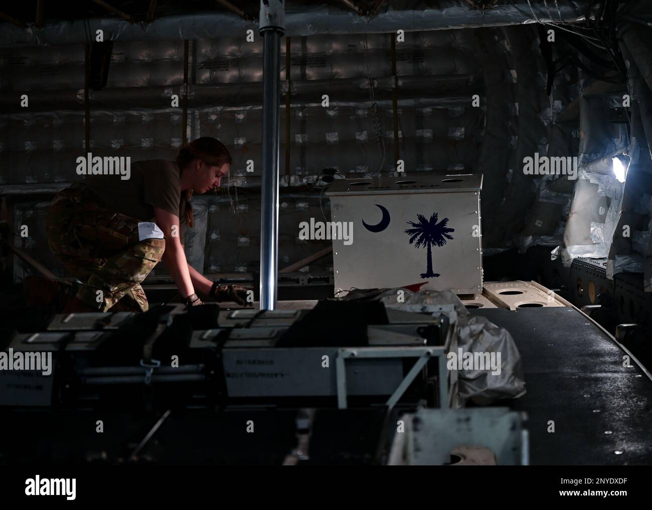 Senior Arm Molly Erickson, 14th Airlift Squadron load master, preforms ...