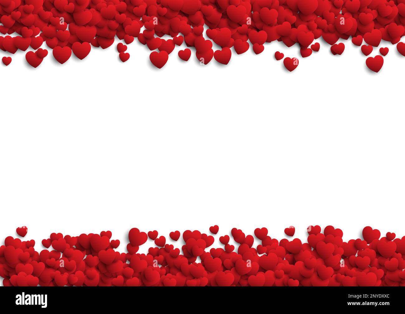 Valentine's Day background with red heart border Stock Vector Image ...