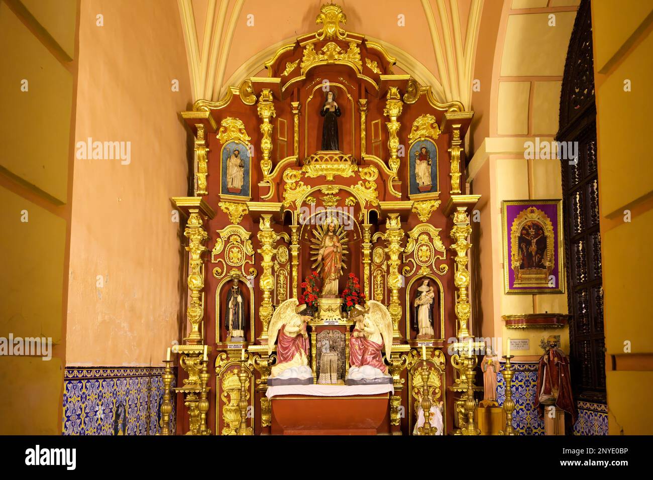 Basilica and Convent of the Virgin of Mercy, Altar, Lima, Peru Stock ...