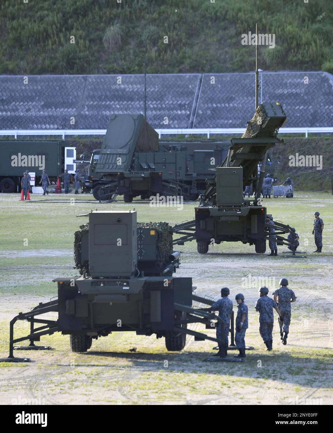 A PAC-3 interceptor unit is deployed in the compound of a garrison of ...