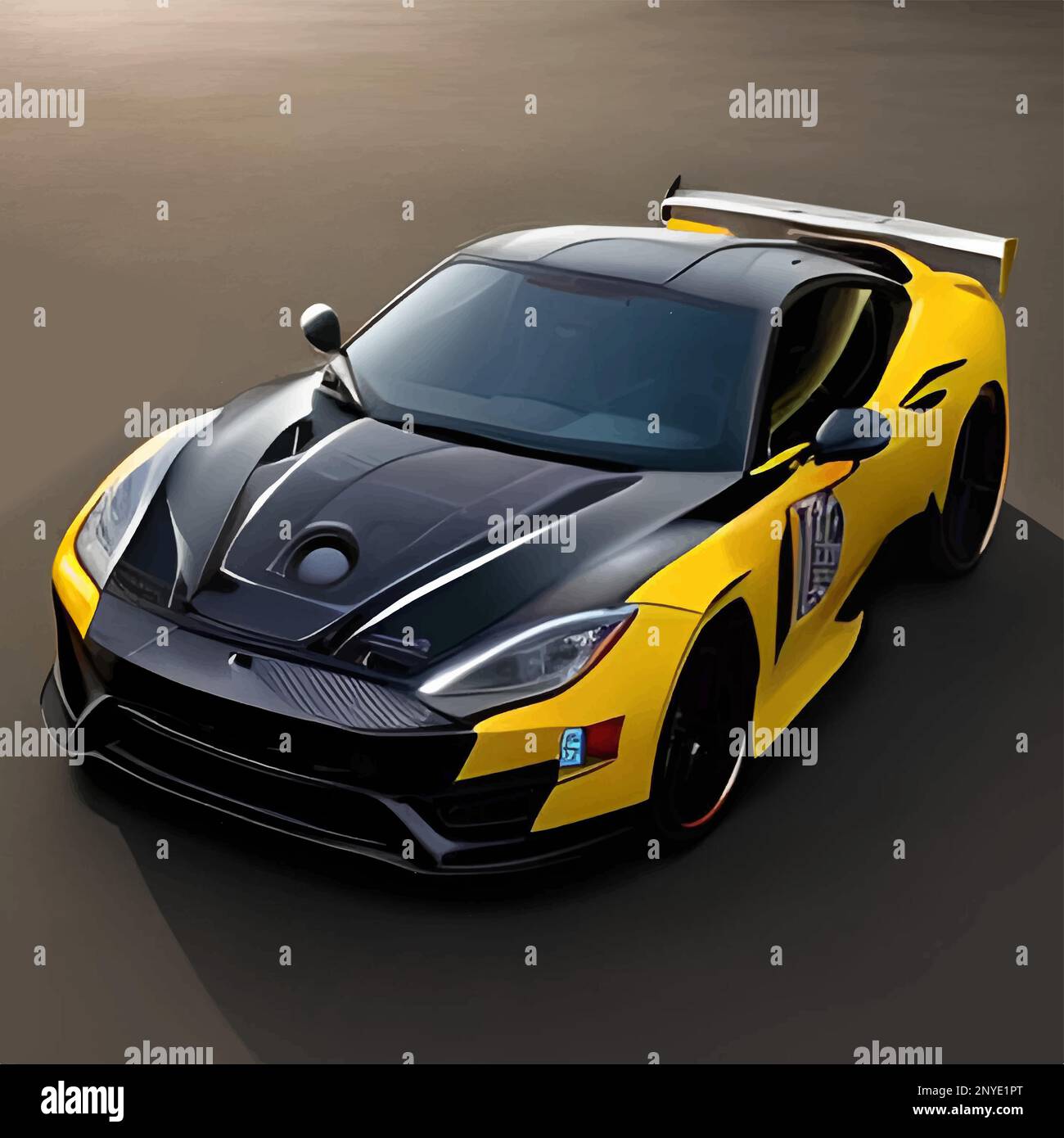 Modern yellow sportcar vector illustration. City car realistic model ...