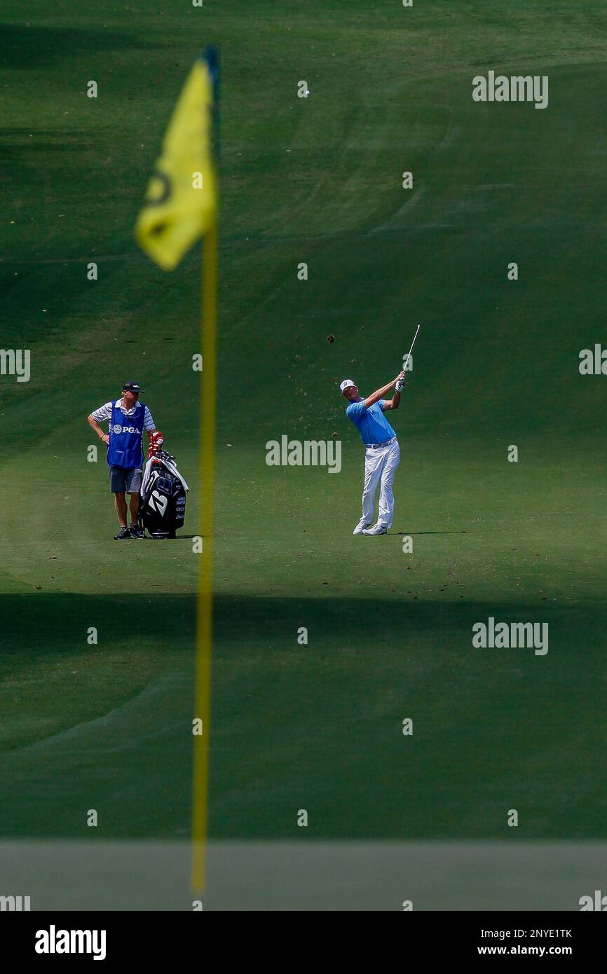 August 10, 2017: Hudson Swafford of the United States hits for the pin ...