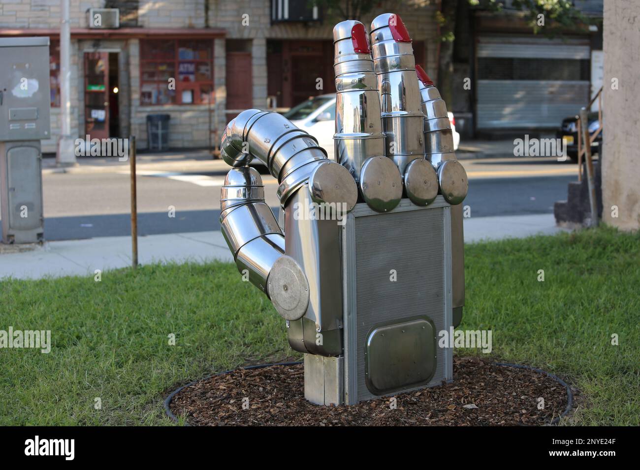 This undated photo shows the sculpture called "Helping Hands" that ...