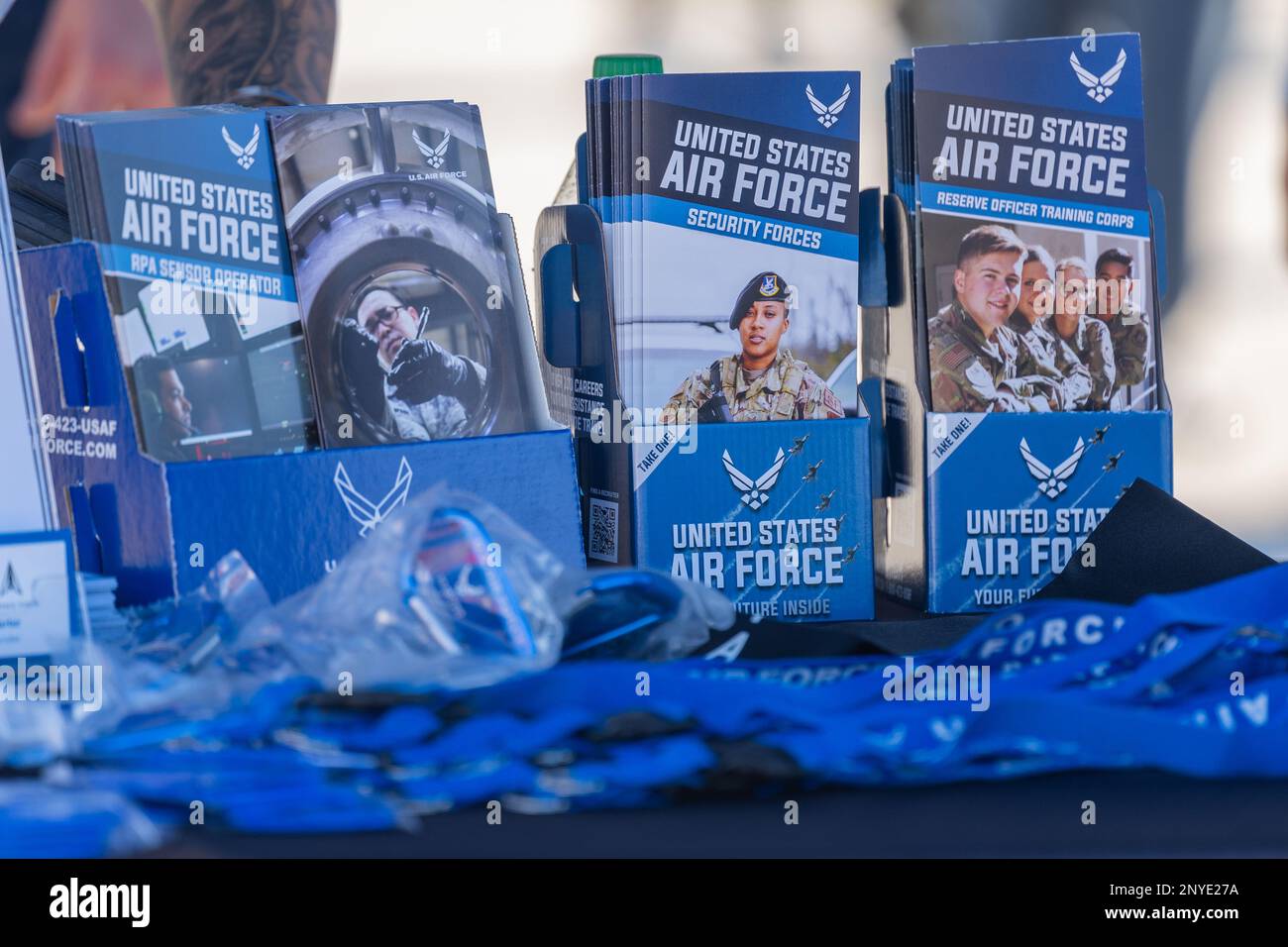 Pamphlets are displayed during the 2023 VHS Air Force Career Day ...