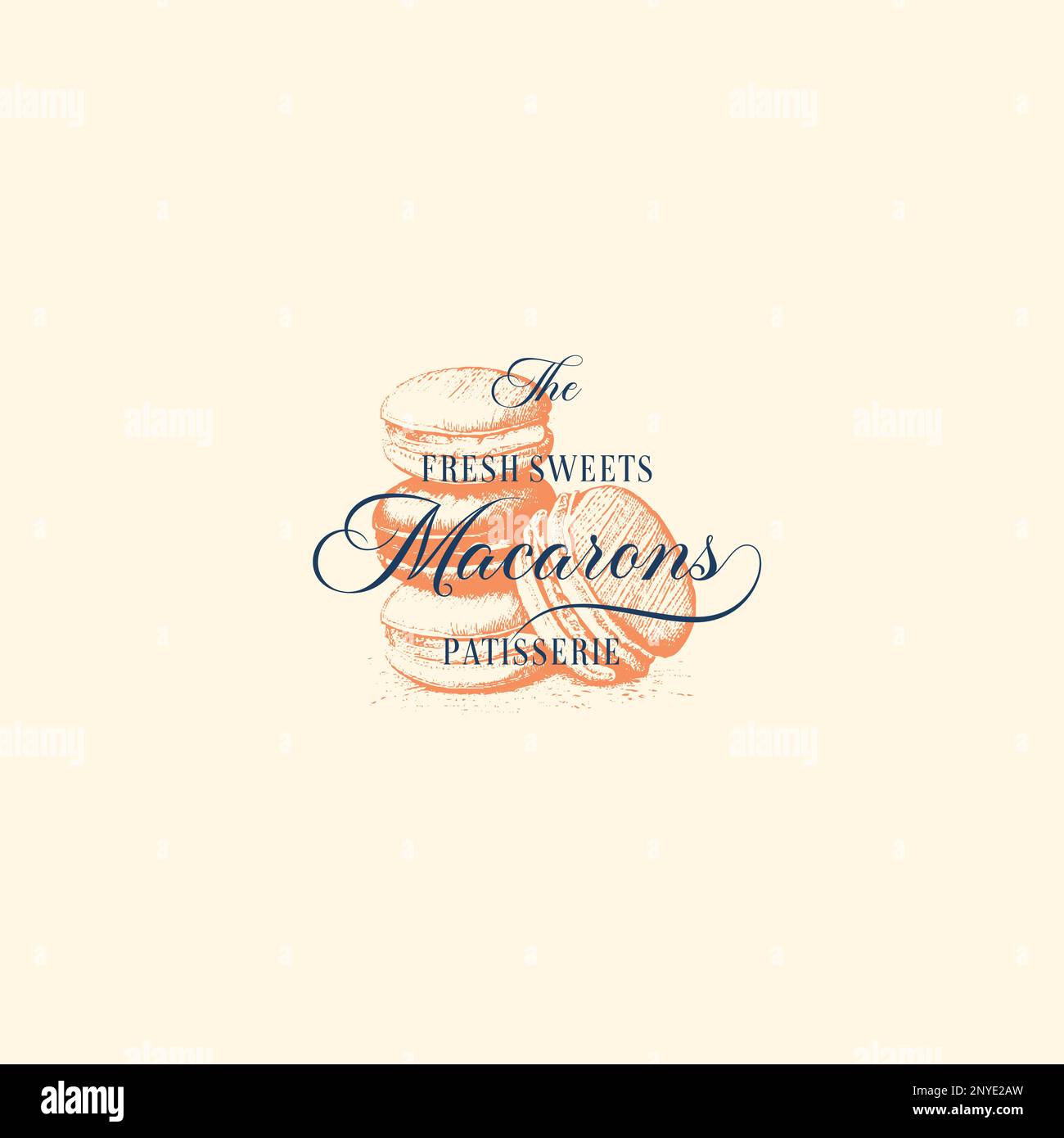 Premium Macarons Sweets. Confectionary Abstract Sign, Symbol or Logo ...