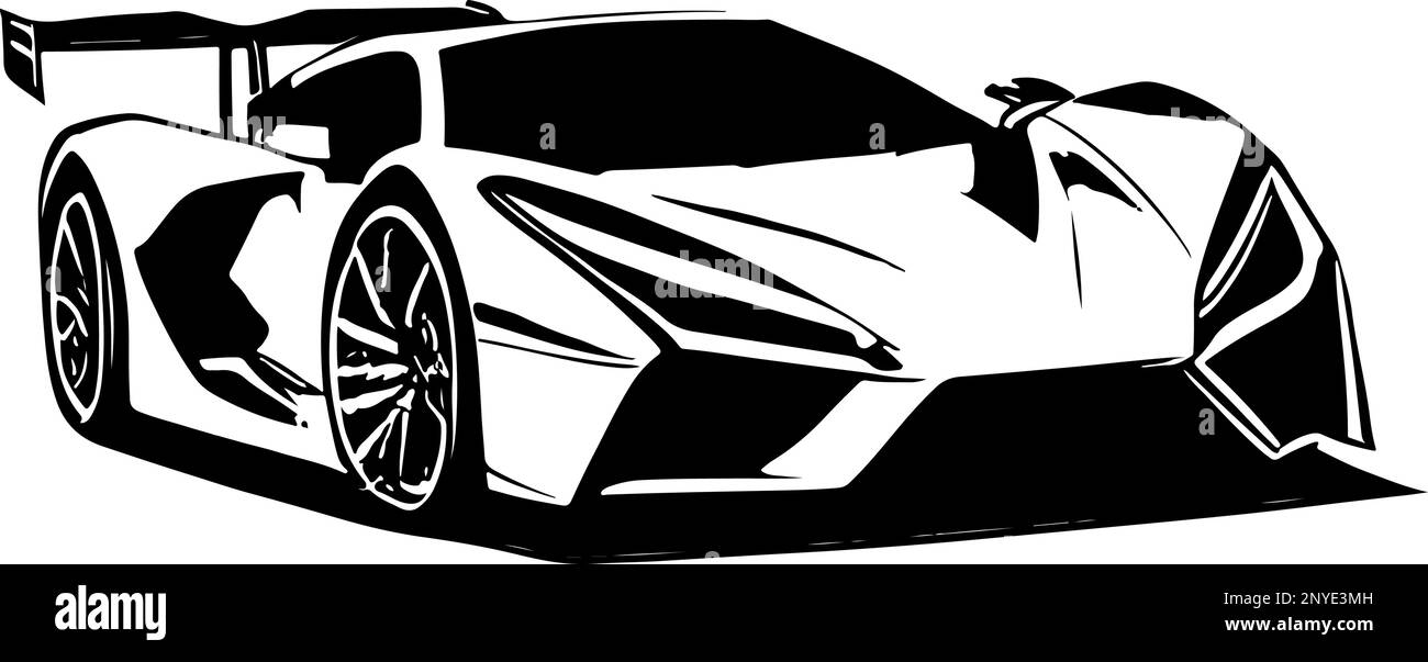 Modern sportcar sketchу vector illustration. Race car model ...