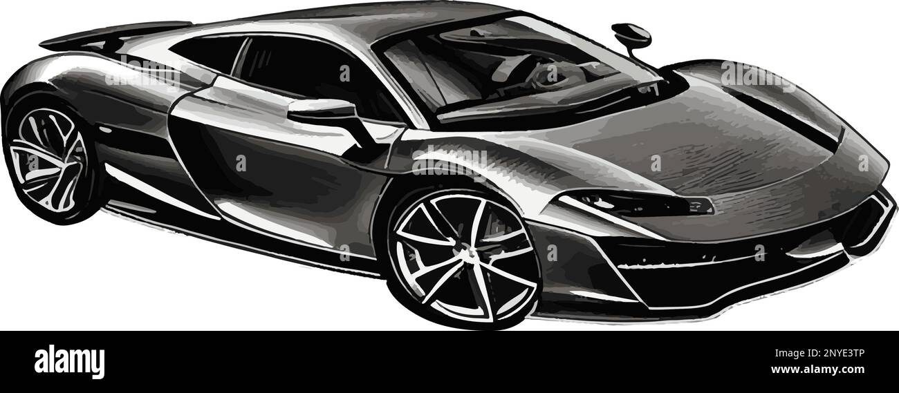 Modern sportcar vector illustration. City car model, transportation ...