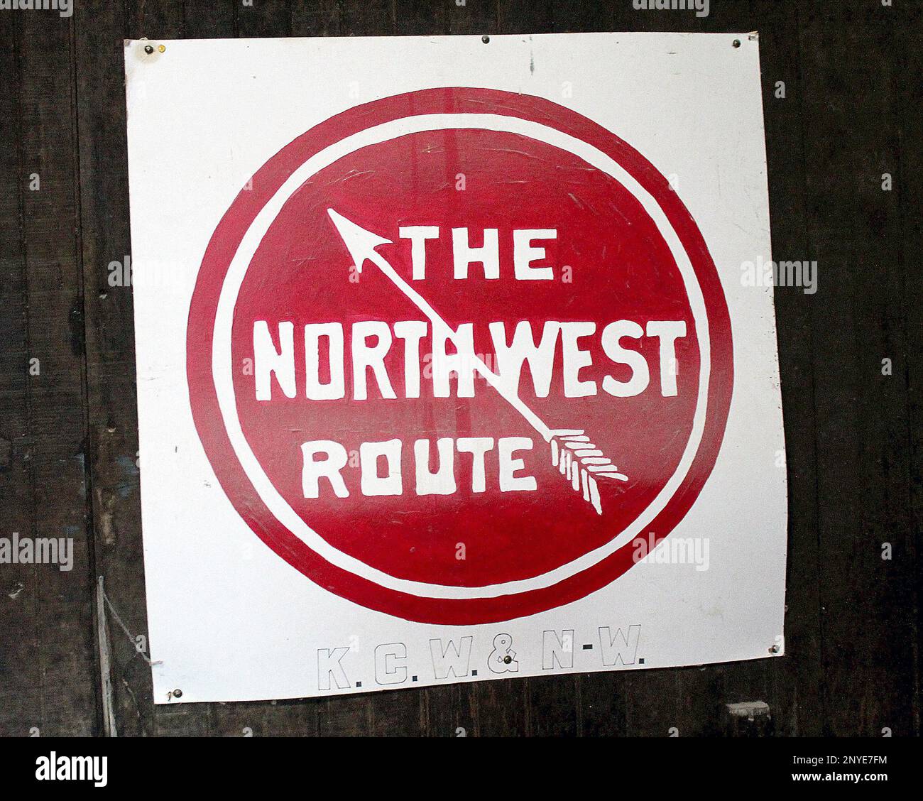 In this undated photo, a sign advertising "The Northwest Route" is ...
