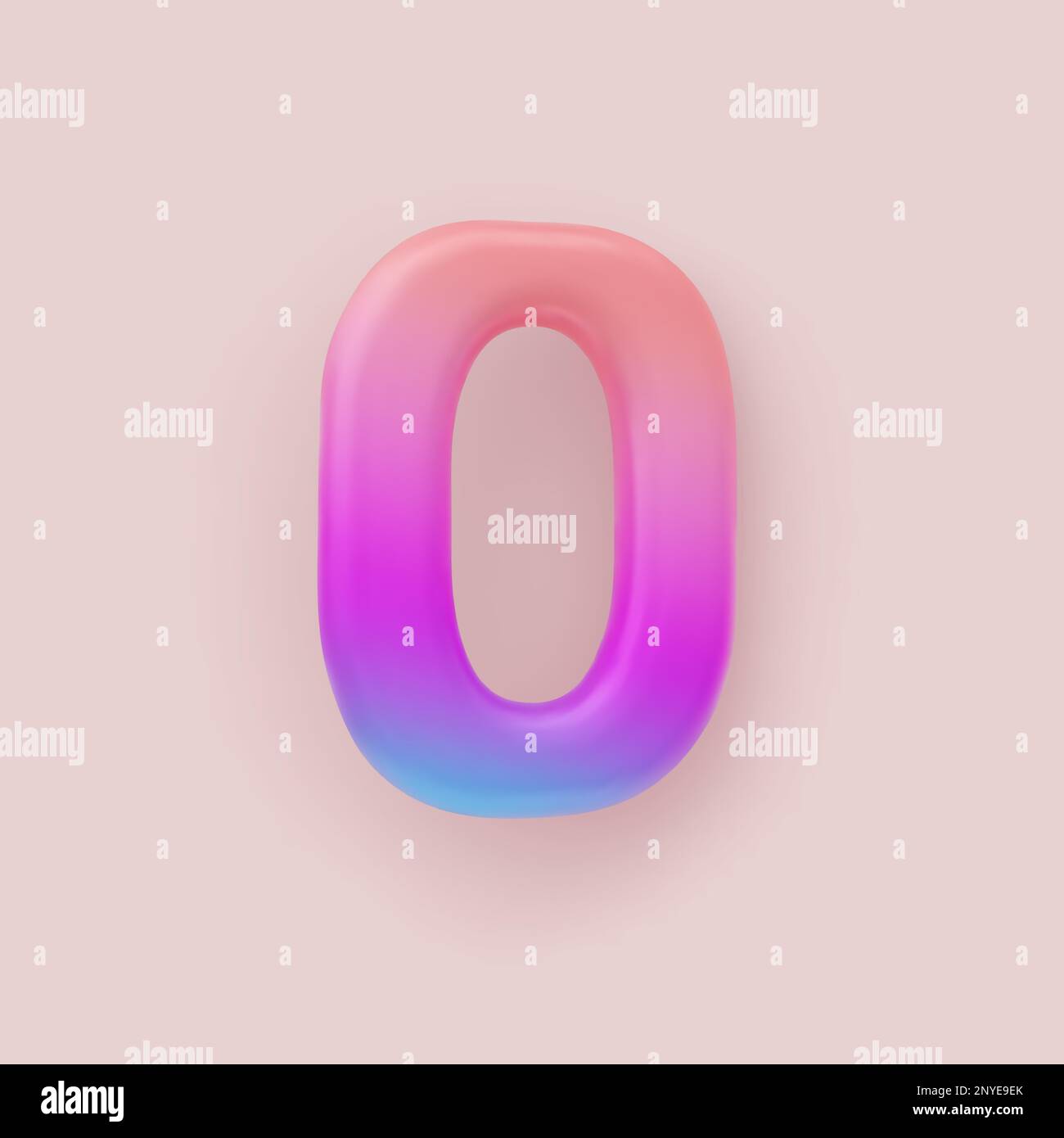 3D Colorful Gradient number null on a light background Stock Vector ...