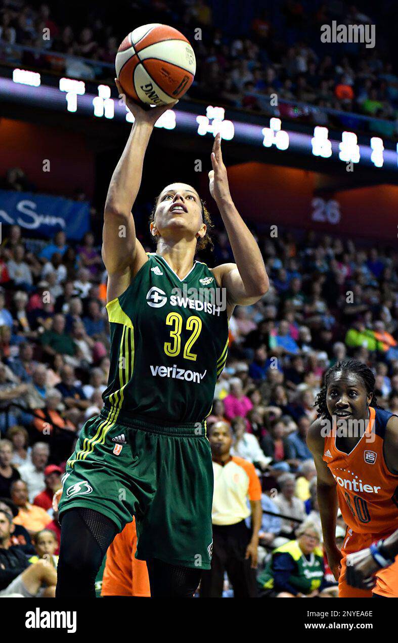 Aug.8, 2017: Seattle Storm forward, Alysha Clark, rises to make a lay ...