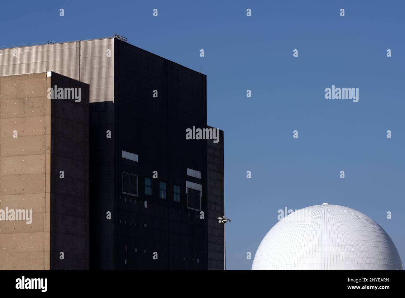 Sizewell A (decommissioned) and B nuclear power stations Suffolk UK ...
