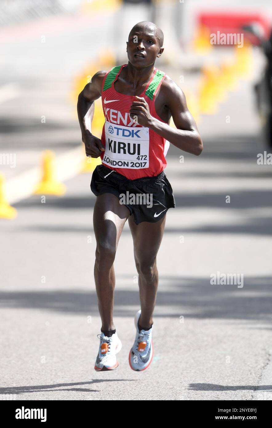 Geoffrey Kirui (KEN) wins the marathon in 2:08:27 in the IAAF World Championships in Athletics ...