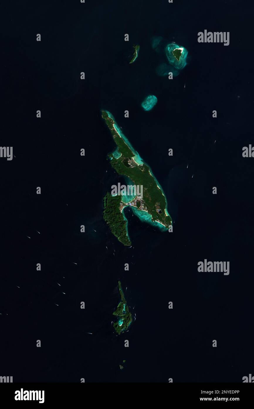 Phi Phi Islands in Thailand seen from space - contains modified ...