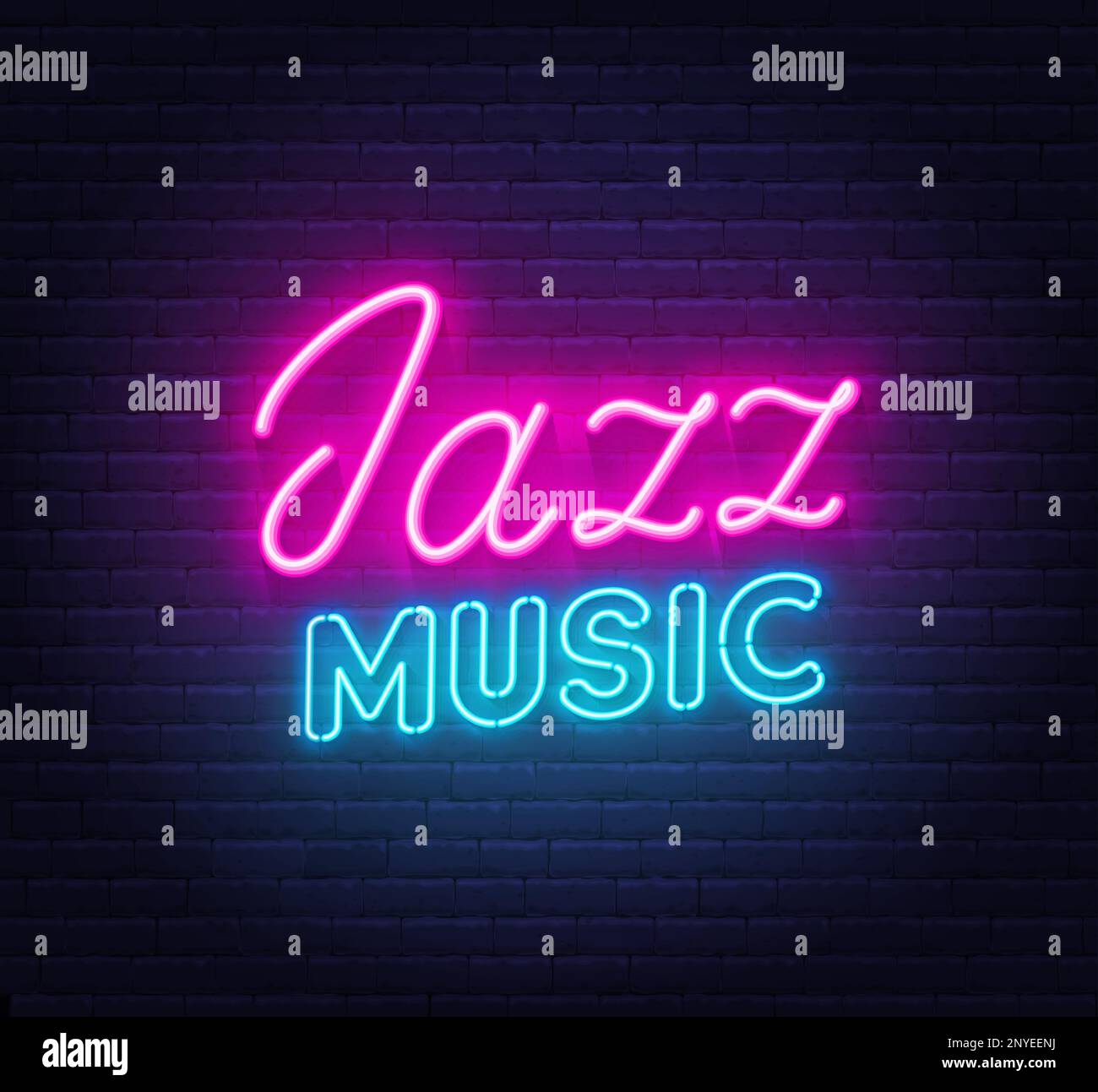 Blue neon jazz sign hi-res stock photography and images - Alamy