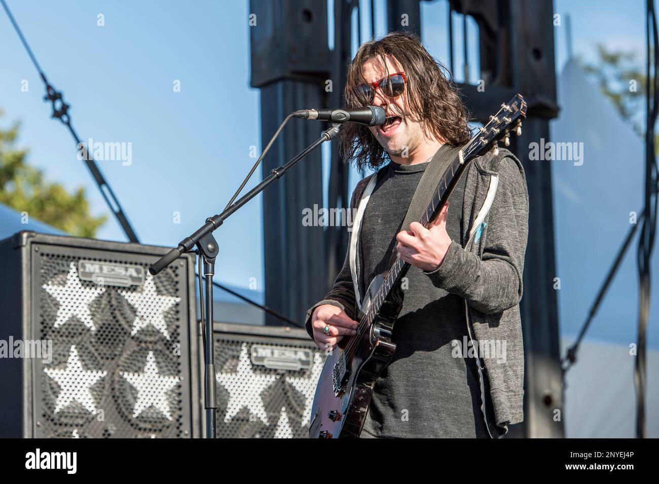 Conor Oberst of Desaparecidos performs during Riot Fest at Douglas Park ...