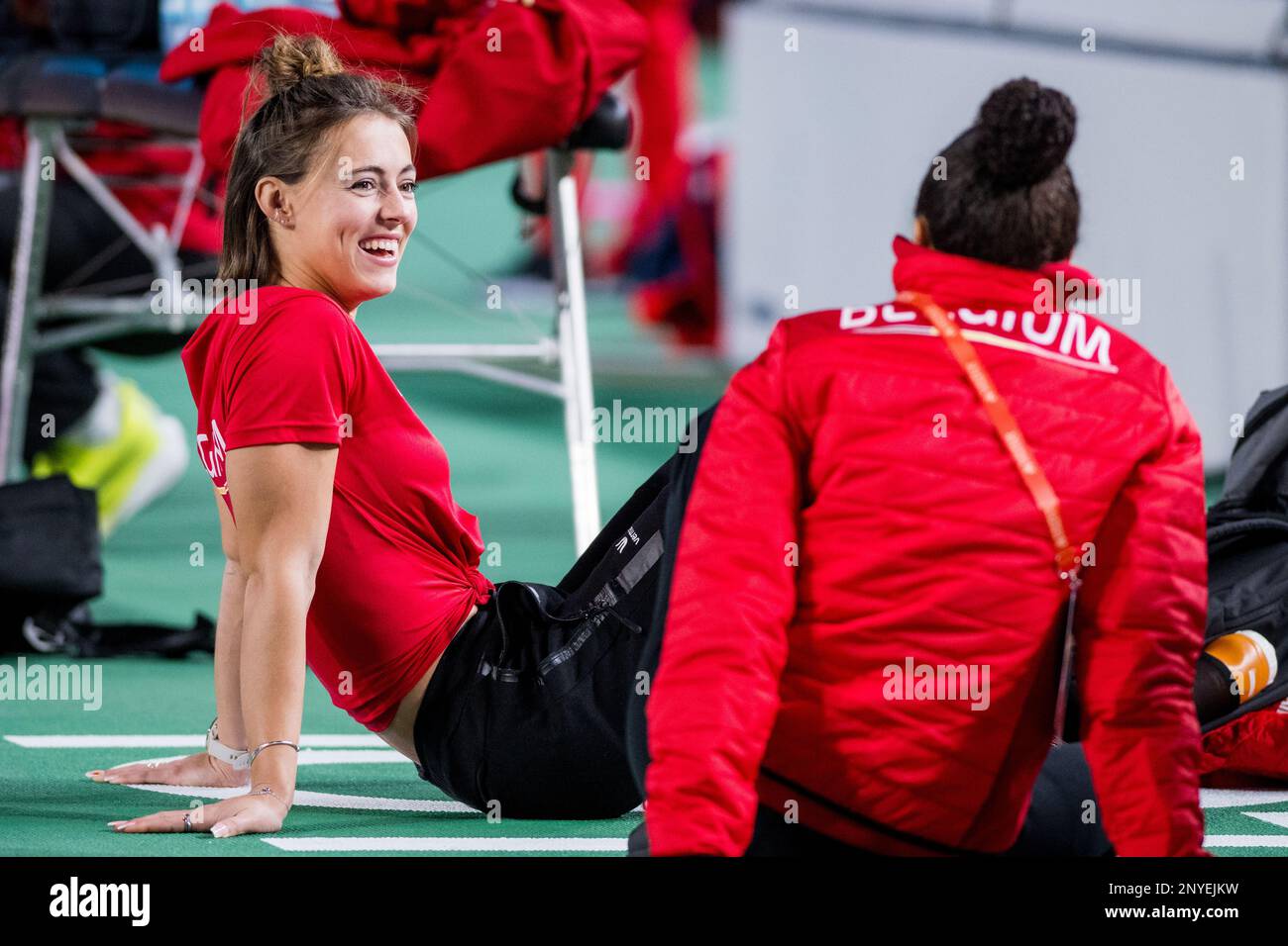 Belgian Rani Rosius and Belgian Delphine Nkansa are seen at ...
