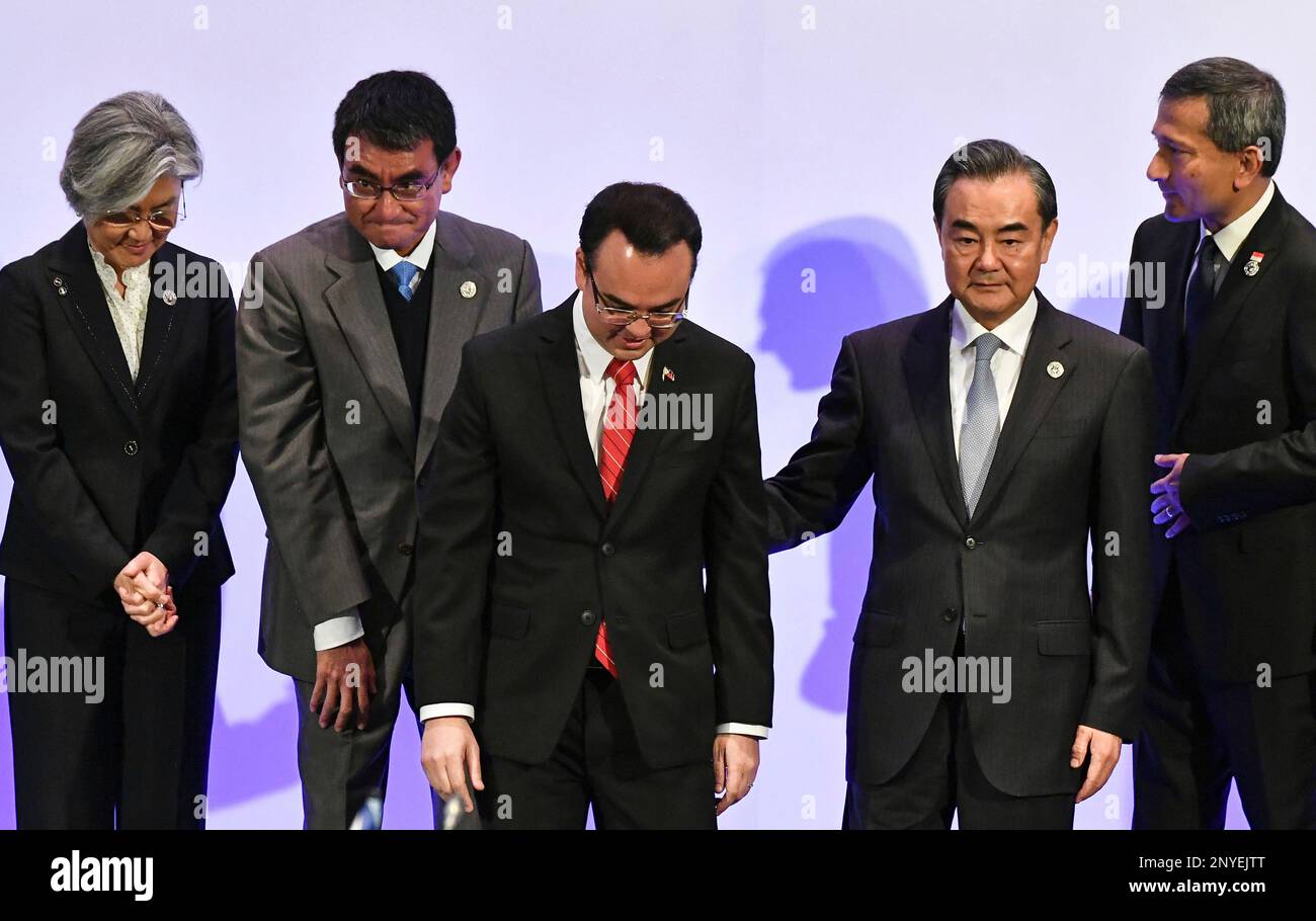 Foreign Ministers, from left, South Korea's Kang Kyung-wha, Japan's ...