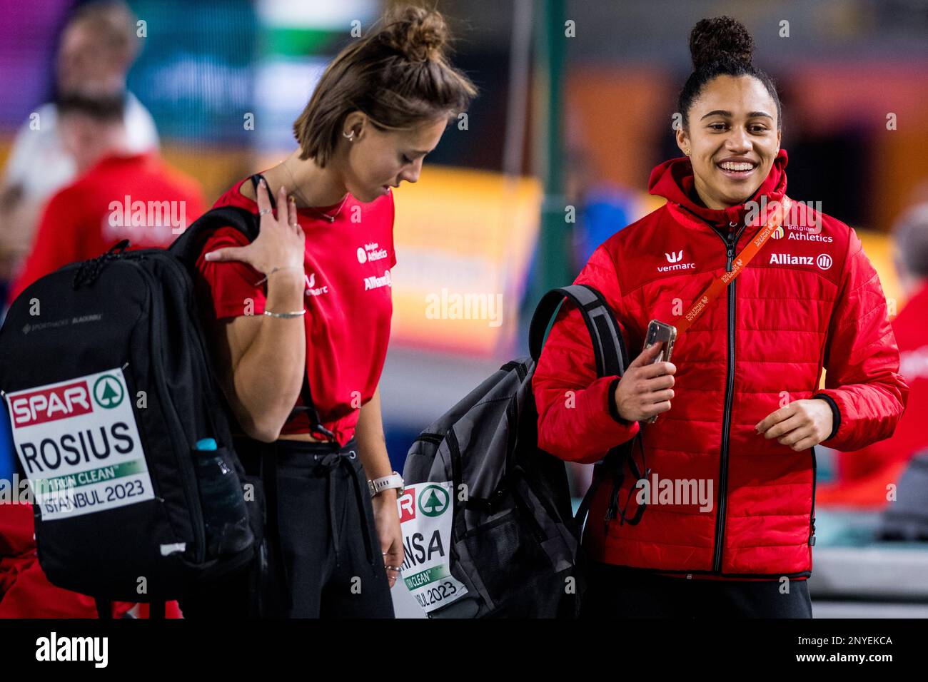 Belgian Rani Rosius and Belgian Delphine Nkansa are seen at ...